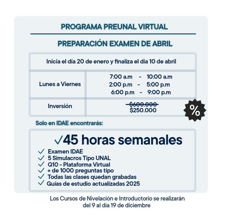 PreUniversitario – IDAE Pruebas Estandarizadas